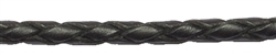 Braided Leather Cords, black, cowhide, 2.5mm x 2m | Marco Schreier